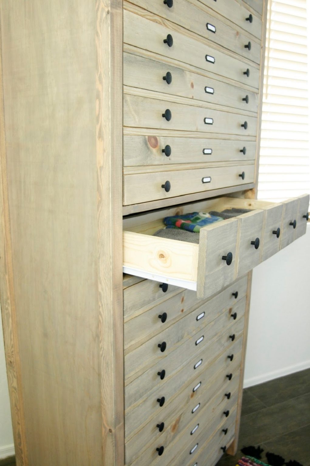 Faux Drawers from DIY Linen Closet Build - Building Strong