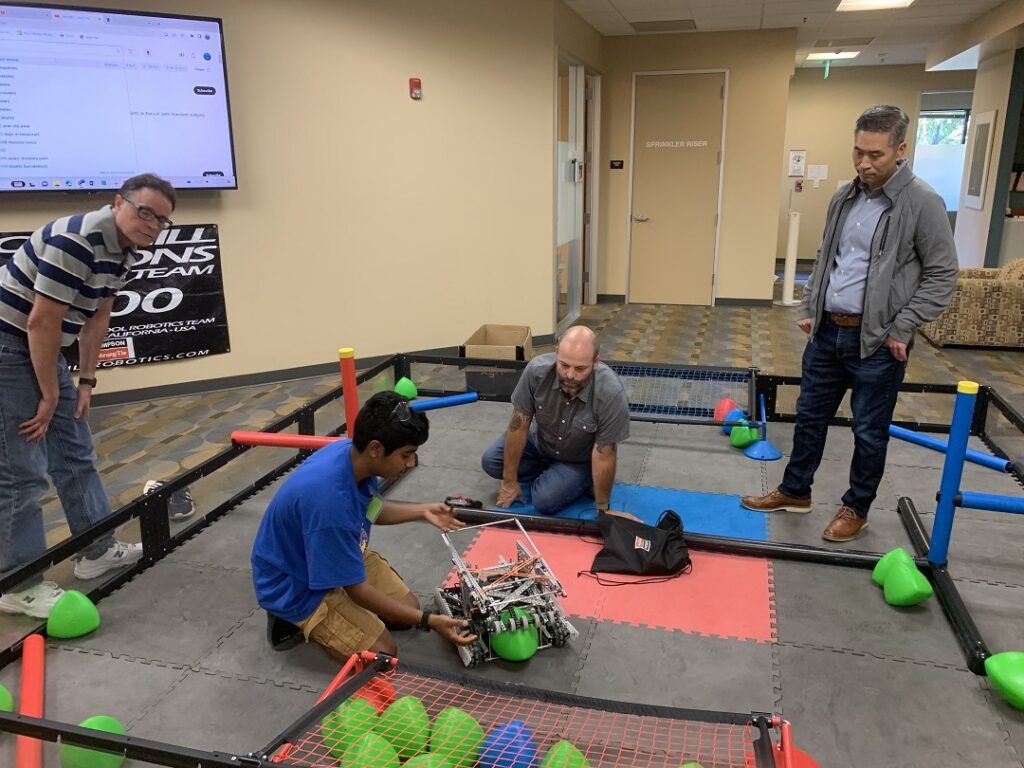 Demonstrating how the robot works - Building Strong